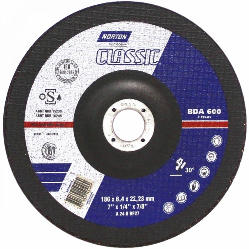 DISCO DE DESBASTE T27 180X6,4X22,23 CLASSIC BDA600 66252842720 NORTON